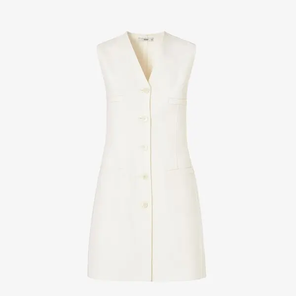 Fendi Dress Ivory Wool Dress